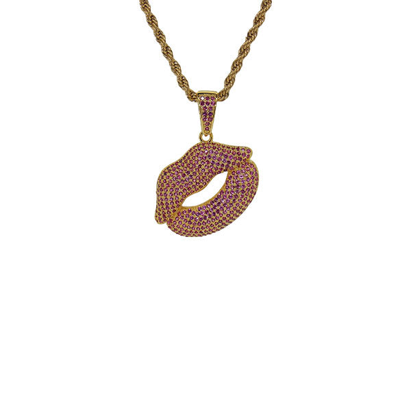 Gold Plated chain with Lips – TOOTH KANDY